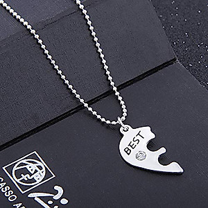 Xiyantiji Best Friends Forever Necklace for 3 Girls Matching Necklaces for Best Friends Heart Pendant Puzzle Necklace Friendship Necklace for 3 BFF Gifts for Women