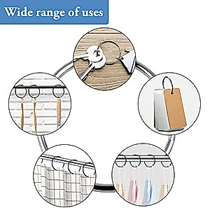 Black 24 Pack, MOVNO Shower Curtain Rings, Rustproof Decorative Shower Curtain Hooks Metal Round Shower Ring Hooks for Bathroom Shower Rod