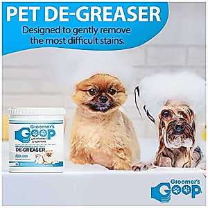 Groomer's GOOP Pet De-Greaser with Vitamin E and Aloe Vera - Degreaser Cream for Dogs, Puppy, Cat, and Kitten - Oil and Stain Remover for Pets Fur and Coat - 28oz