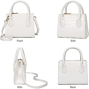 CATMICOO Crocodile Mini Purses for Women, Mini Handbag with Removable Shoulder Strap (White Crocodile Pattern)