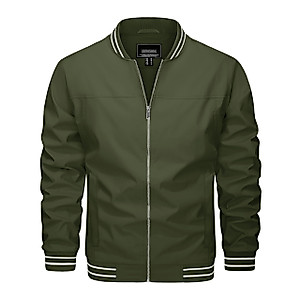 MAGNIVIT Lightweight Jackets for Men Black Jackets Bomber Jackets Men Baseball Jacket Mens Windbreaker Flight Jackets