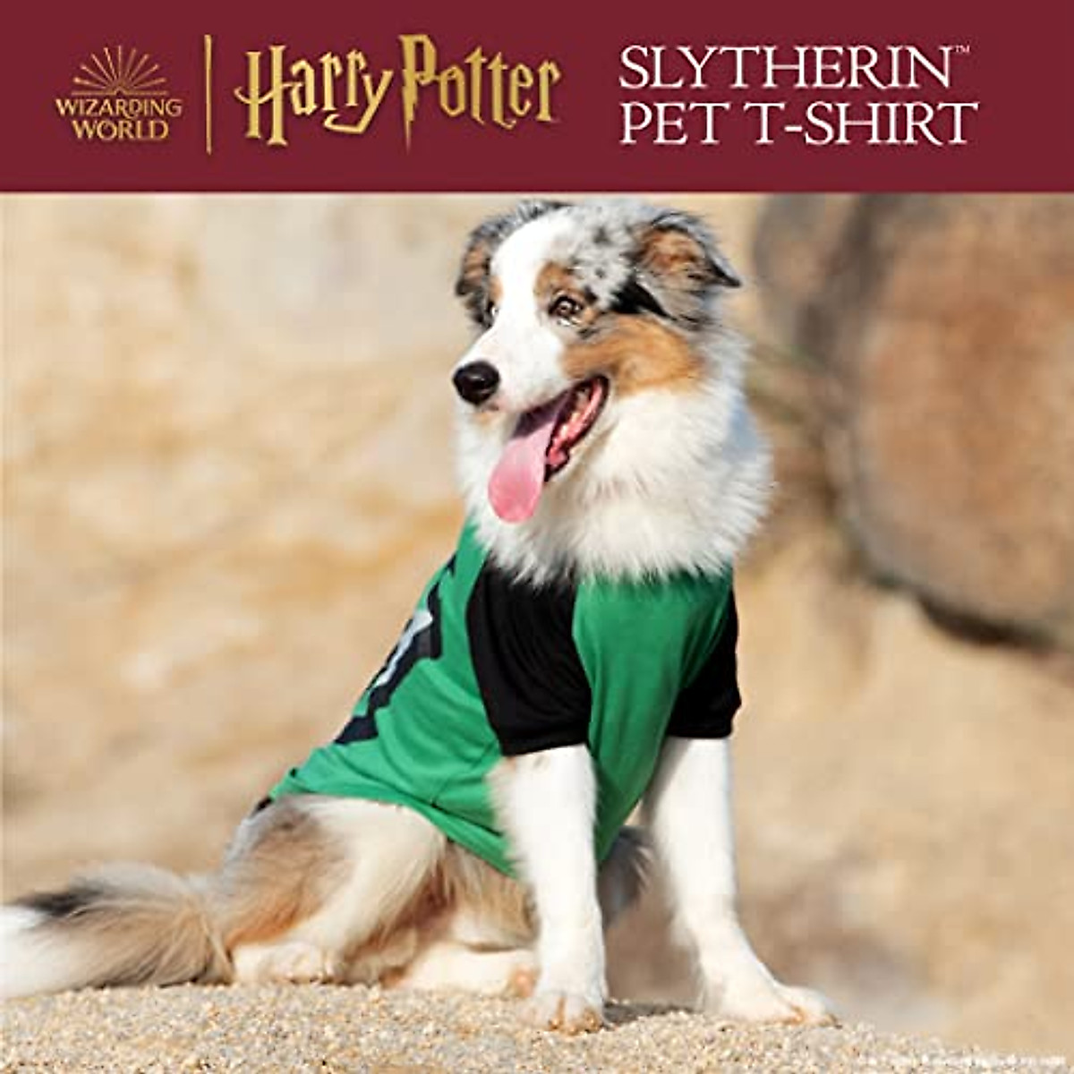 Harry Potter Slytherin Pet T-Shirt in Size Medium | M Dog T-Shirt, Harry Potter Dog Shirt | Harry Potter Dog Apparel &amp; Accessories for Hogwarts Houses, Slytherin,Black