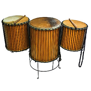 Doundoun Drum made of Mahogany finish a set, 16"x14", 20"x16", 24"x18" (Set)