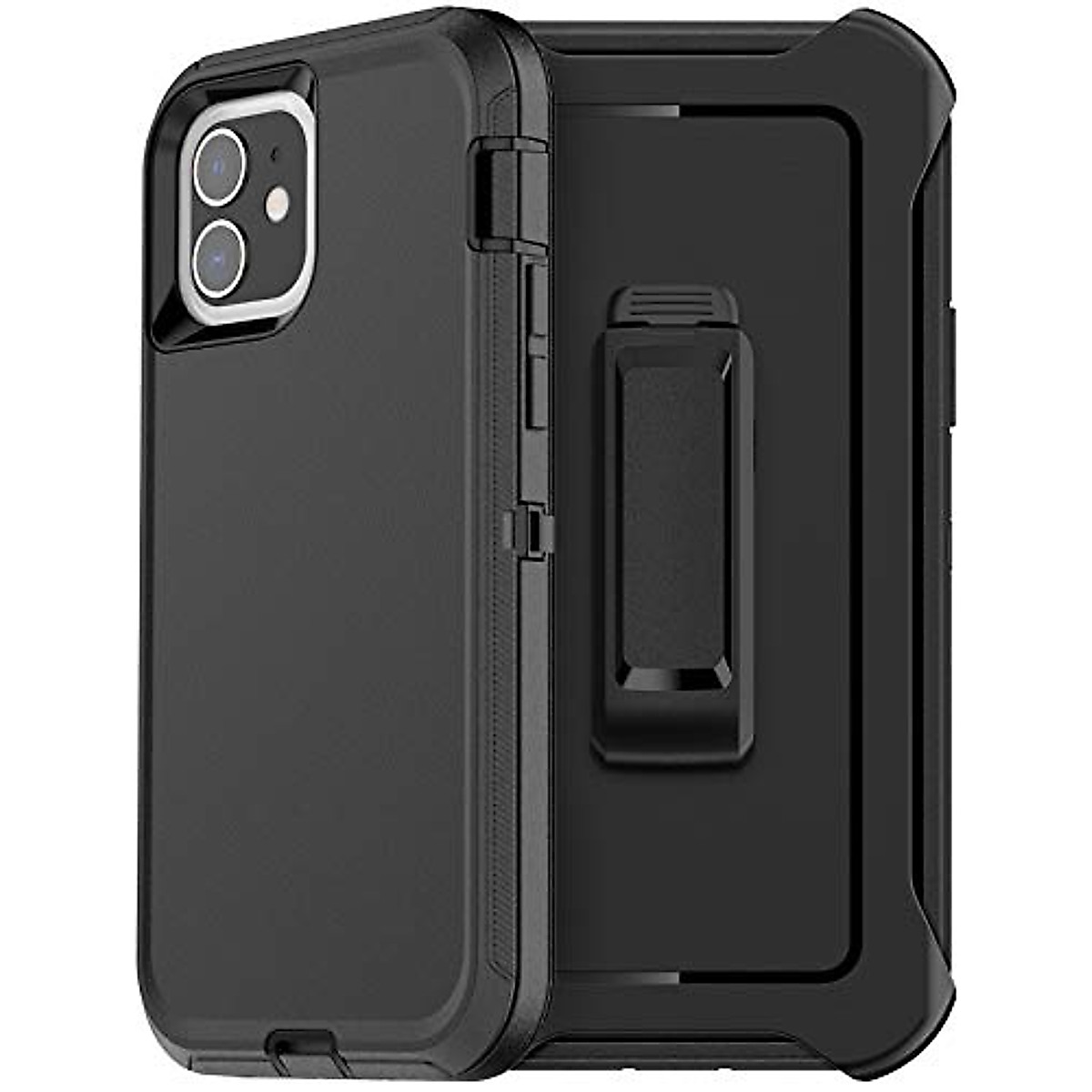 Defense iPhone 12 Case iPhone 12 Pro Case with Two Screen Protector 3 Layer Rugged Heavy Duty Cases for iPhone 12/ iPhone Pro,6.1 inch 2020 (Black)