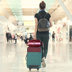 Bylion 2-in-1 Travel Belt for Luggage, Luggage Straps for Add a Bag Adjustable Suitcase Straps with Alloy Buckle Elastic Bungees Belt Hands-Free for Airport, Personalized Travel Accessories (Pink)