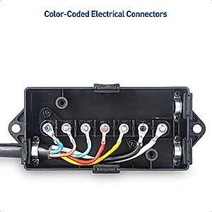 Cable Matters 7-Way Trailer Wire Harness 6ft with Junction Box for Trailer in Black - Inline Trailer Cord with 7-Gang Junction Box and 6 Feet Trailer Plug