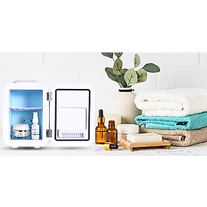 Mica Beauty Mini Skincare Refrigerator Thermo-Electric Cooler & Warmer - Bedroom, Dorm, Office, Small Refrigerator, Cooler for Desktop and Travel