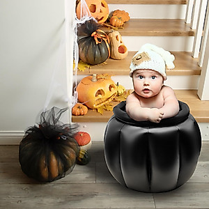 SpinLaLa 22 x 18 Inches Giant Black Inflatable Cauldron Kettle Halloween Cooler, Large Drink Holder for Parties