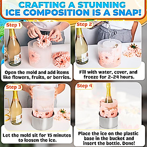 Ice Bucket Mold Ice Mold Wine Bottle Chiller Champagne Ice Mold Wine Chiller Bucket Champagne Ice Bucket Wine Ice Bucket Flower Ice Cube Mold Ice Bucket for Wine Bottles Wine Bucket Wine Cooler Bucket