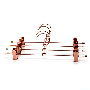 30Pack KOOBAY 13.7" Rose Gold Metal Heavy Duty Clips Pants Hangers Trousers with Swivel Hook
