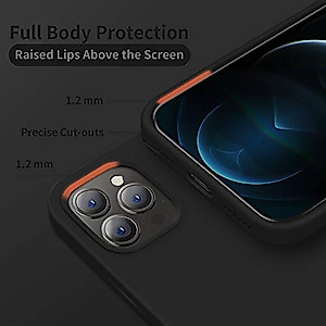 Cordking Compatible with iPhone 12 Pro Max case, Silicone Ultra Slim Shockproof Phone Case with [Soft Anti-Scratch Microfiber Lining], 6.7 inch, Black