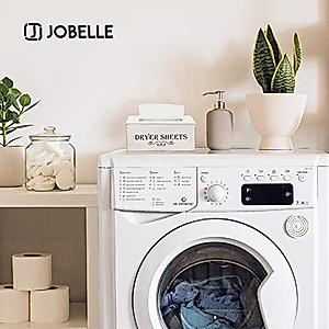 Jobelle Dryer Sheet Holder Magnetic Rustic Farmhouse Dryer Sheet Dispenser for Laundry Room Organization Storage and Decor Wooden Dryer Sheet Holder Container Box for Fabric Softener Sheets With Two Wool Dryer Balls