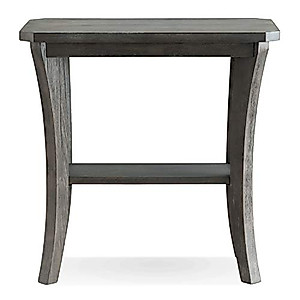 Leick Home 10305-RG Rustic Wire Brushed Driftwood Narrow Side Table with Shelf, Rustic Gray