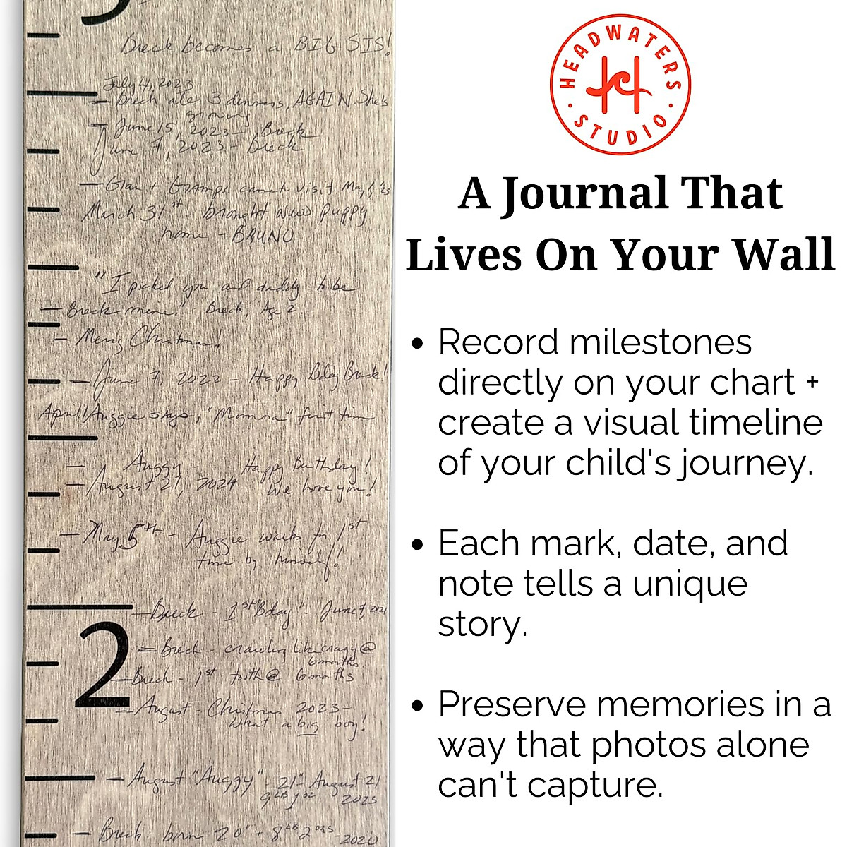 Headwaters Studio Outer Space Growth Chart - Growth Chart for Wall Height Chart for Kids Height Growth for Kids Height Measurement Growth Kids Growth Chart Height Measurement Tool-Natural - 63" x 6.7"