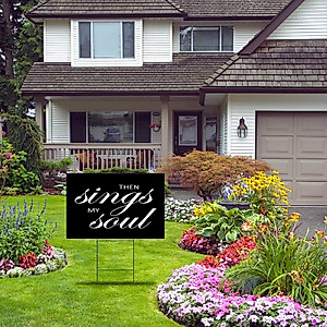 Autravelco Then Sings My Soul Lawn Signs with Stakes Party Decorations Props for House 12x18 Inch Personalized Yard Lawn Sign Metal Yard Signs with Stakes for Birthday Rent