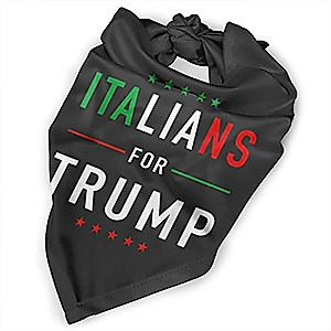 Pro Trump Italians for Trump Dog Bandana,Dog Bandanas Triangle Bibs Scarf Accessories for Small Medium Large Dogs Cats Pets Animals