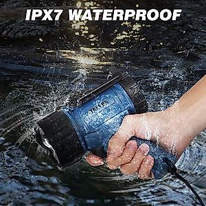 Taller Rechargeable Spotlight with 200000 Lumens, 10000mAh Bright Hand Held Work Lights Flashlight Warning Lamp, IPX7 Waterproof Lightweight LED Spotlight Searchlight for Boat Camping Hunting - Blue