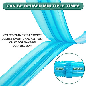 WTREE 20 Pack Vacuum Storage Bags, Space Saver Bags, Vacuum Sealed Bags for Comforters, Blankets, Clothes Storage, Hand Pump Included (4 Jumbo/4 Large/4 Medium/8 Small)