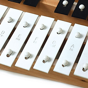 Professional Wooden Soprano Full Size Glockenspiel Xylophone with 27 Metal Keys - Musical Instrument for Adults & Kids - Includes 2 Wooden Beaters/Mallets