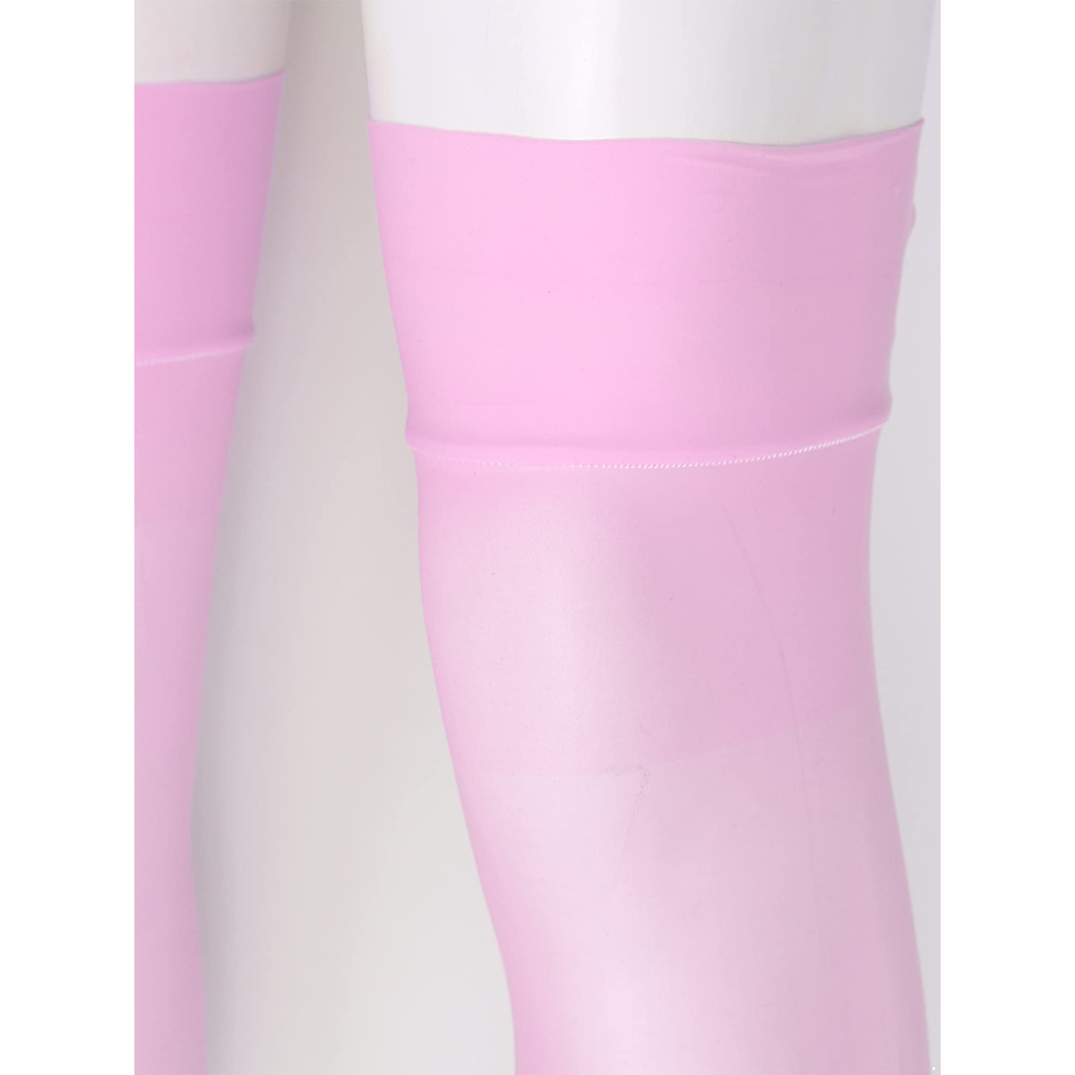 MSemis Woman's Silk Nylon Thigh High Stocking Pantyhose Socks Stay Up Ultra Thin Over The Knee Long Socks Pink One Size