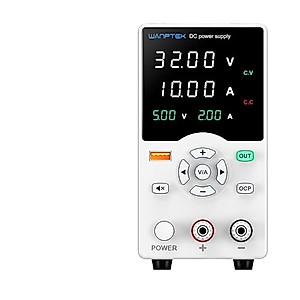 DC Power Supply, 30V 10A Benchtop Power Supply with Precise Voltage and Current Setting Buttons, with USB Quick Charge Display(GC3010B,220V AU Plug)