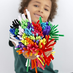 Horizon Group USA 200 Neon Fuzzy Sticks, Value Pack of Pipe Cleaners in 6 Colors, 12 Inches, Chenille Stems, Bendy Sticks, Great for DIY Arts & Crafts Projects, Classrooms & Craft Rooms