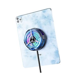 TEESSO iPad Cooler, Upgrated 3.9 inch Diameter Magnetic Tablet Cooler, ipad Cooling pad Phone Cooling Fan 27W Power Driver, Temperature Display Radiator for iPhone iPad Portable Laptop Cooler