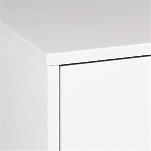 Prepac 4-Drawer Floating Dresser for Bedroom, Modern Dresser Chest of Drawers with Brushed Brass Knobs 16" D x 42.25" W x 17.25" H, White, WDBW-1412-1