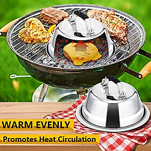 4Pcs Melting Domes, Joyfair 6.5 Inch Small Cheese Basting Covers, Stainless Steel Outdoor Griddle Dome For BBQ Flattop Grilling Cooking Steaming Teppanyaki, Heavy Duty & Dishwasher Safe