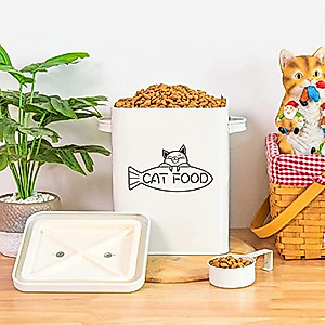 Vumdua Dog and Cat Food Storage Container, Farmhouse Pet Food Storage Containers with Lid and Dry Food Scoop, Durable Airtight Cat Food Container, Great Gift for Pet Owners