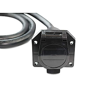 Leisure Cords 7-Way Trailer Extension Cord Wire 4 Ft - 7 Pin Connector Plug for RV Trailer, Caravan, 5th Wheel to Truck or Van - Heavy Duty & Weatherproof (4-Feet)