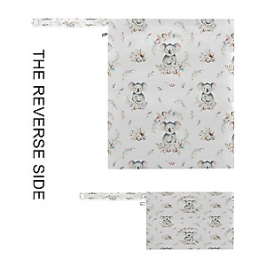 Blueangle Little Baby and Mom Koala Wet Dry Bag for Cloth Diaper, Swimsuit & Travel - Water Resistant Wet Bags - Perfect for Wet Clothes, Toiletries, Beach, 2 Pack