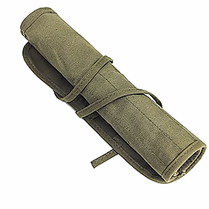 ECHSRT Paint Brush Holder Roll Up Paint Organizer Canvas Pencil Bag 30 Slots Storage Large Capacity Brush Case Pouch for Artist Acrylic Oil Watercolor,Army Green