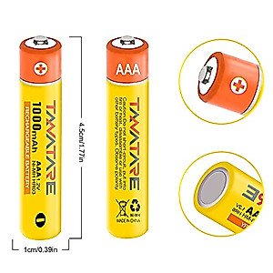Tanatare Rechargeable AAA Batteries (4 Count) 1000mAh NiMH AAA Recharegeable Batteries, High Capacity, Pre-charege
