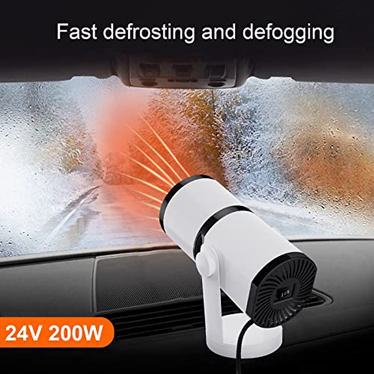 TTSITG Portable Car Heater Defroster, 12V 150W Car Defroster Defogger with 360 Degree Rotary Base 2 in 1 Plug in Cigarette Lighter Car Heater and Cooling Fan for Automobile Windscreen Winter (12V)