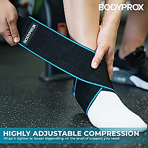 Bodyprox Ankle Support Brace 2 Pack, Adjustable Compression Ankle Braces for Sports Protection, One Size Fits Most for Men & Women