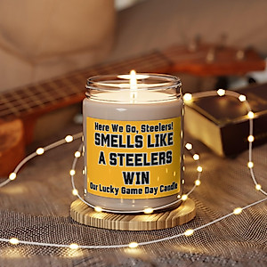 Steelers Win Gameday Candle, 9oz Scented Soy Candle, Soy Wax Candles, Scented Soy Candle, Home Decor Candle