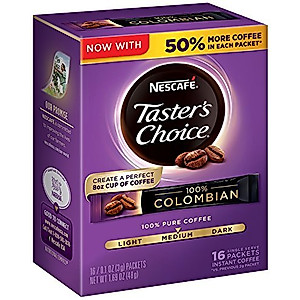 Nescafe Taster's Choice Instant Coffee Columbian, 16 Count (Pack of 2)