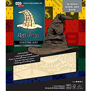 Incredibuilds Harry Potter Sorting Hat 3D Wood Puzzle & Model Figure Kit (64 Pcs) - Build & Paint Your Own 3-D Book Movie Toy - Holiday Educational Gift for Kids & Adults, No Glue Required, 10+ 