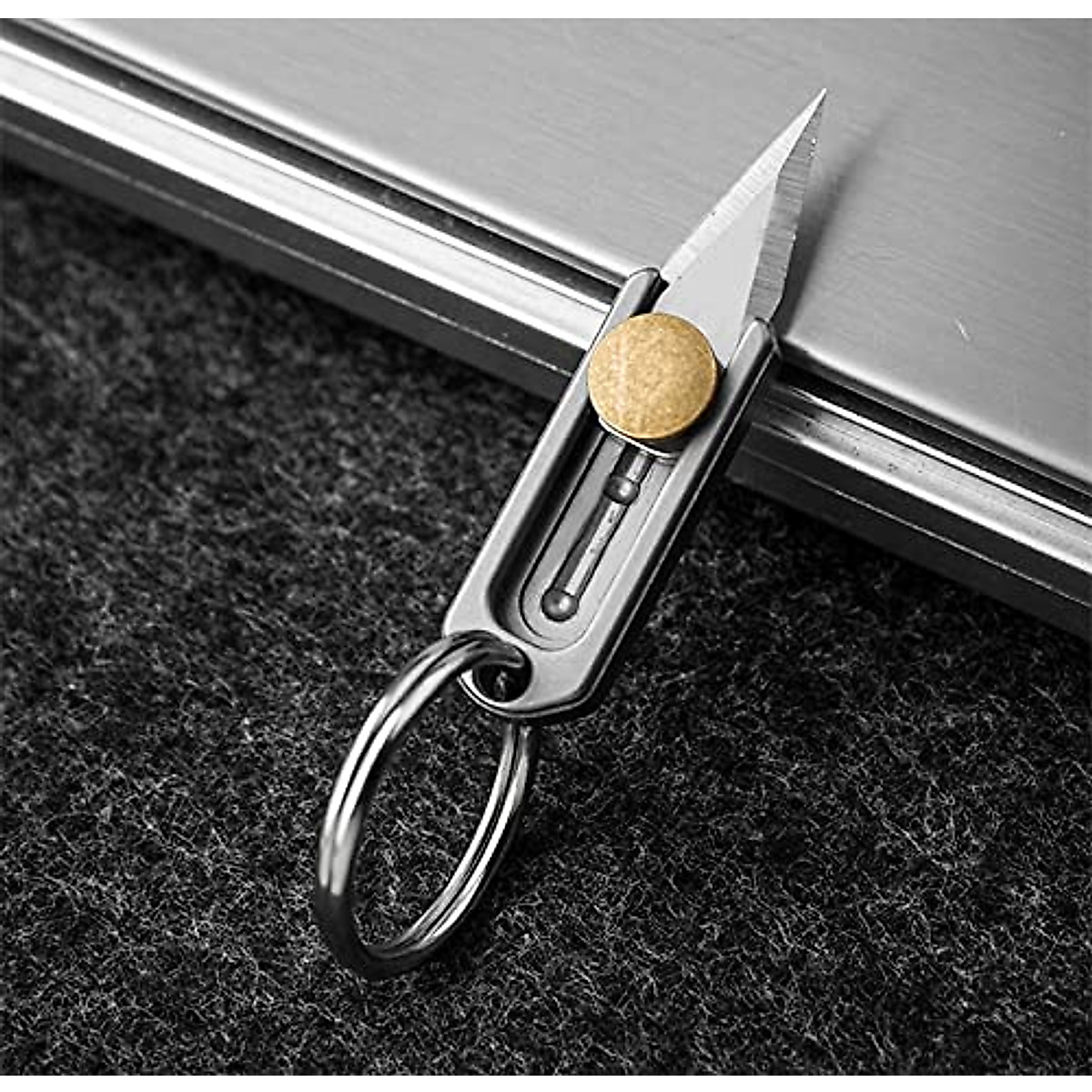 SZHOWORLD Ultra Small Titanium Utility Knife, EDC Tiny Knife Box/Package Opener with Stainless Steel Blade,Ultra Lightweight and Quality
