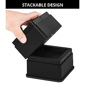 Utopia Bedding Bed Risers 2 Inch - Pack of 8 - Furniture Risers with Anti Slip Foam & Rubber Pad - Stackable Bed Lifts Risers Heavy Duty for Sofa, Bed, Table, Couch & Chair (Black)