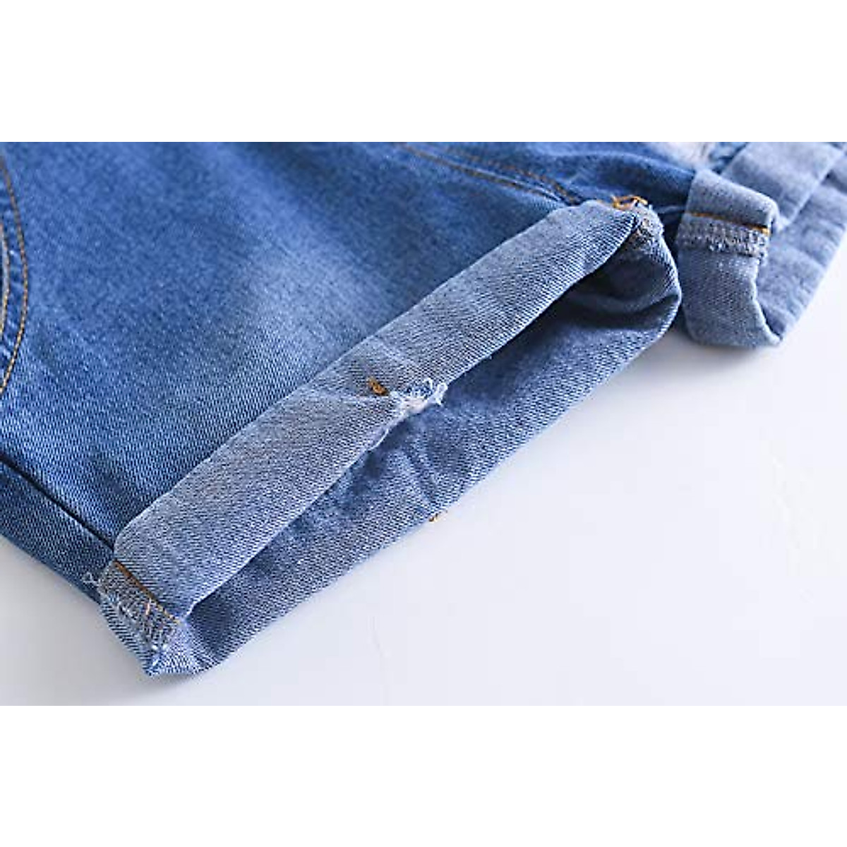 KIDSCOOL SPACE Baby Girl Boy Jean Overalls,Toddler Summer Denim Shortall,Blue,18-24 Months