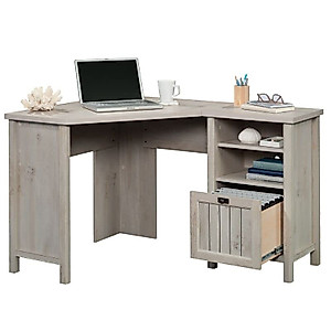 Sauder Costa Corner Computer Desk in Chalked Chestnut, Chalked Chestnut Finish