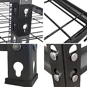 Pachira 30" W x 12" D x 60" H Adjustable Height 4-Shelf Steel Shelving Unit Utility Organizer Rack for Home, Office, and Warehouse, Black