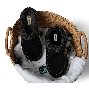 Dearfoams mens Brendan Memory Foam Clog Slipper, Black (Whipstitch), Large Medium US