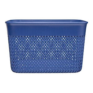 Life Story Lightweight Heavy Duty Storage Woven Trendy Basket 16 Quarts with Built-in Handles for Home Storage and Organization, 2 Pack, Blue