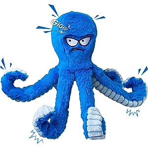 LEGEND SANDY Dog Toys for Aggressive Chewers, Large Dog Toys to Keep Them Busy, Interactive Dog Toys, Squeaky Dog Toys, Tug of War Dog Toy, Crinkle Dog Toy (Blue Octopus)