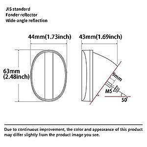 BSK Red Oval Rear Bicycle Mudguard Fender Cycling Safety Warning Reflectors (Red)
