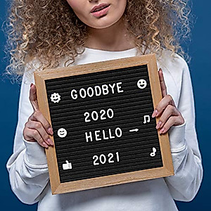 ABELL Felt Letter Board Include 680 Pre-cut Letters, 10x10 Inches Message Changeable Board for Farmhouse Office Rustic Home decor