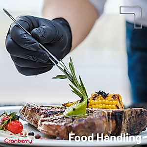 Cranberry USA CR3235case Carbon Nitrile Powder Free Exam Glove, 3.2 mil, Black, X-Small, Pack of 2000